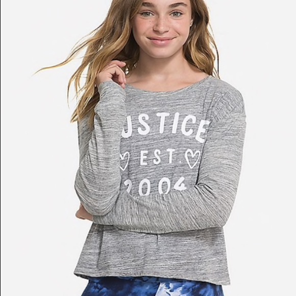 Justice | Shirts & Tops | Nwt Justice Logo Long Sleeve Tee | Poshmark